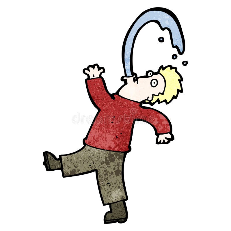 Cartoon man spitting water stock vector. Illustration of gross - 38062513