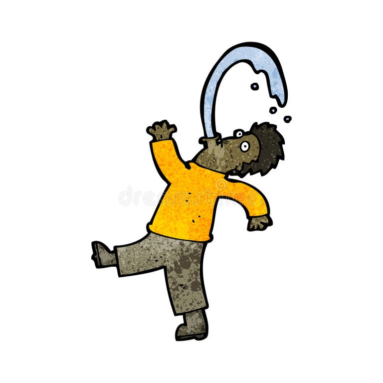 Cartoon man spitting water stock vector. Illustration of spitting ...