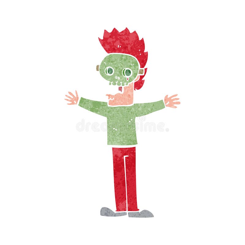 Cartoon man in spooky mask stock illustration. Illustration of doodle ...