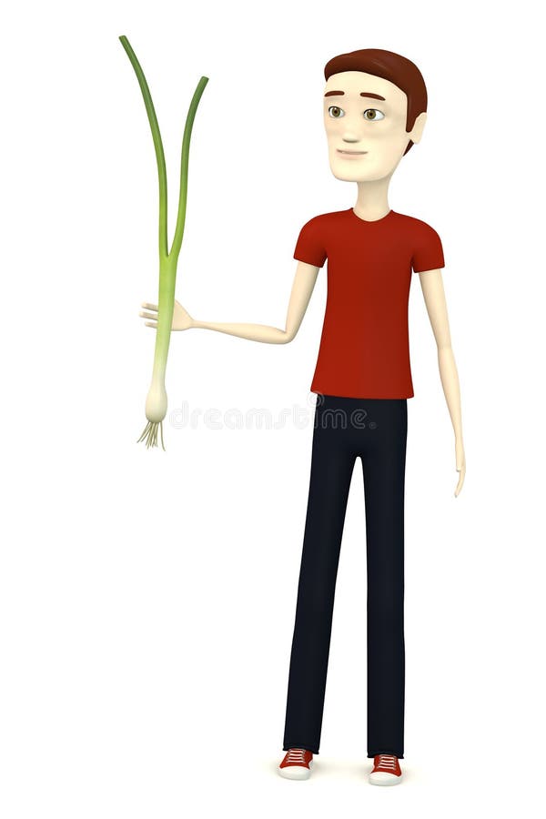 Cartoon Man with Spring Onion Stock Illustration - Illustration of toon ...