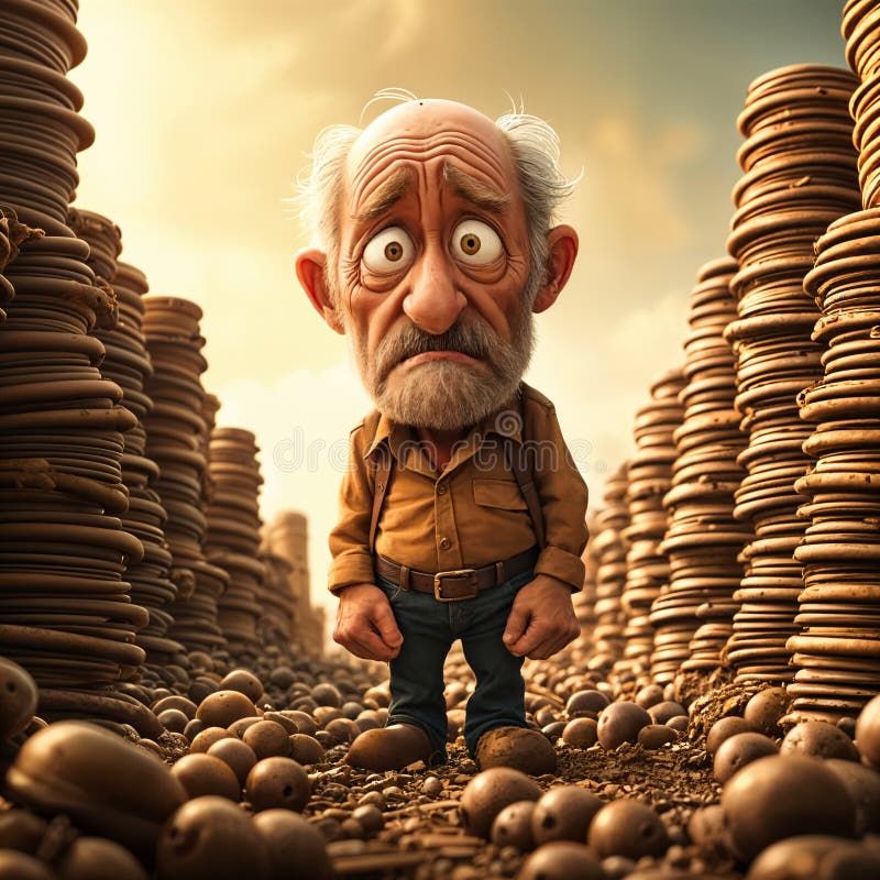 Cartoon Man Standing in Front of Stacks of Pancakes Stock Illustration ...