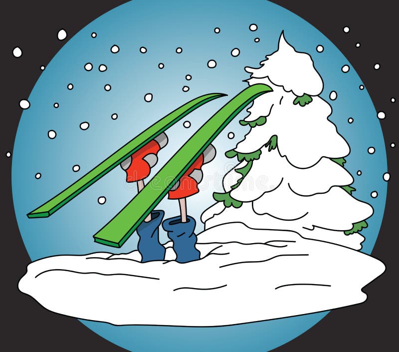 Stuck in the snow and ice stock illustration. Illustration of snow ...