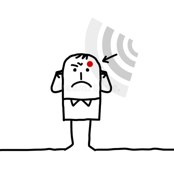 Cartoon Man Suffering from Electrosensitivity Stock Vector ...