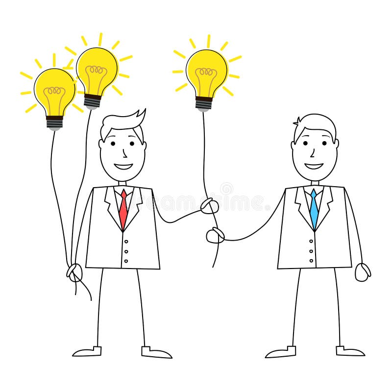 Cartoon Man in Suit Sharing Ideas Stock Vector - Illustration of ...