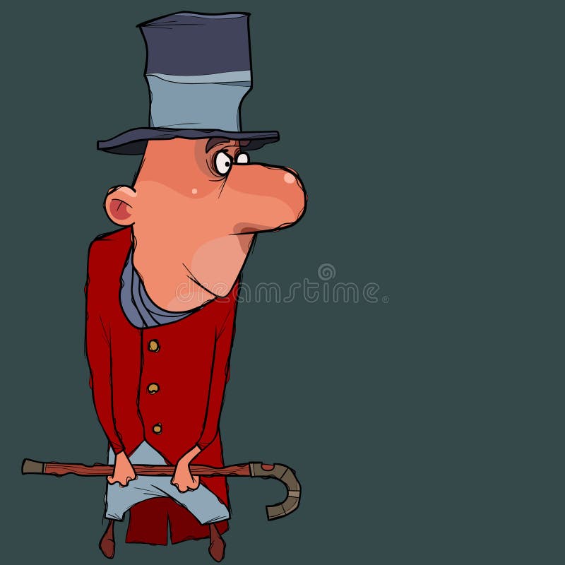 Cartoon of man with cane stock illustration. Illustration of retired ...