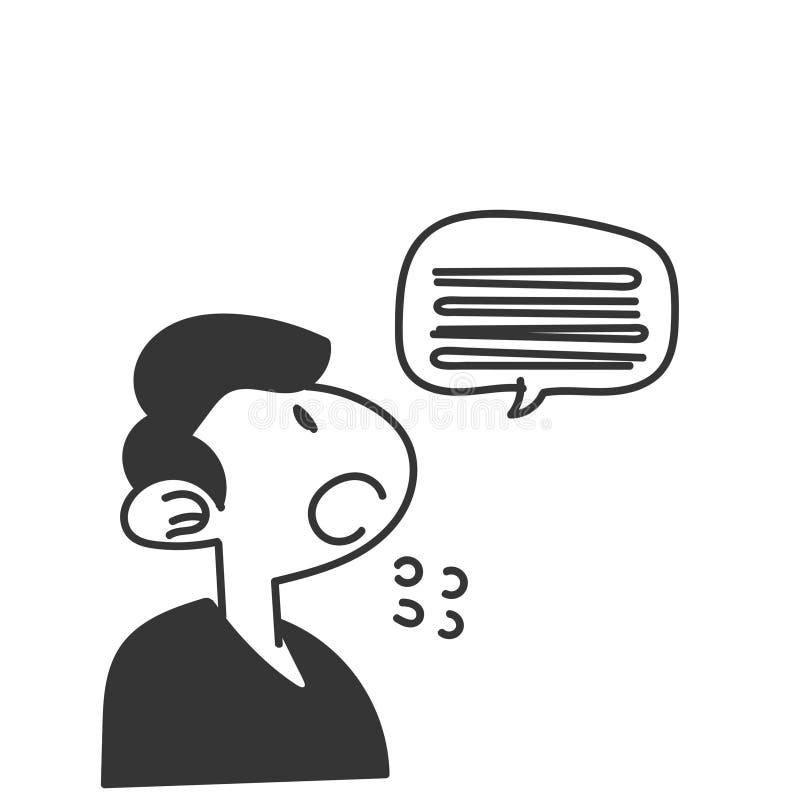 Cartoon Man Talking Bubble Speech Doodle Stock Vector - Illustration of ...