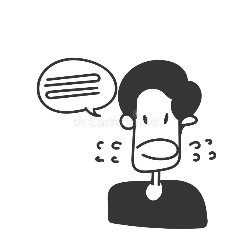 Cartoon Man Talking Bubble Speech Doodle Stock Vector - Illustration of ...