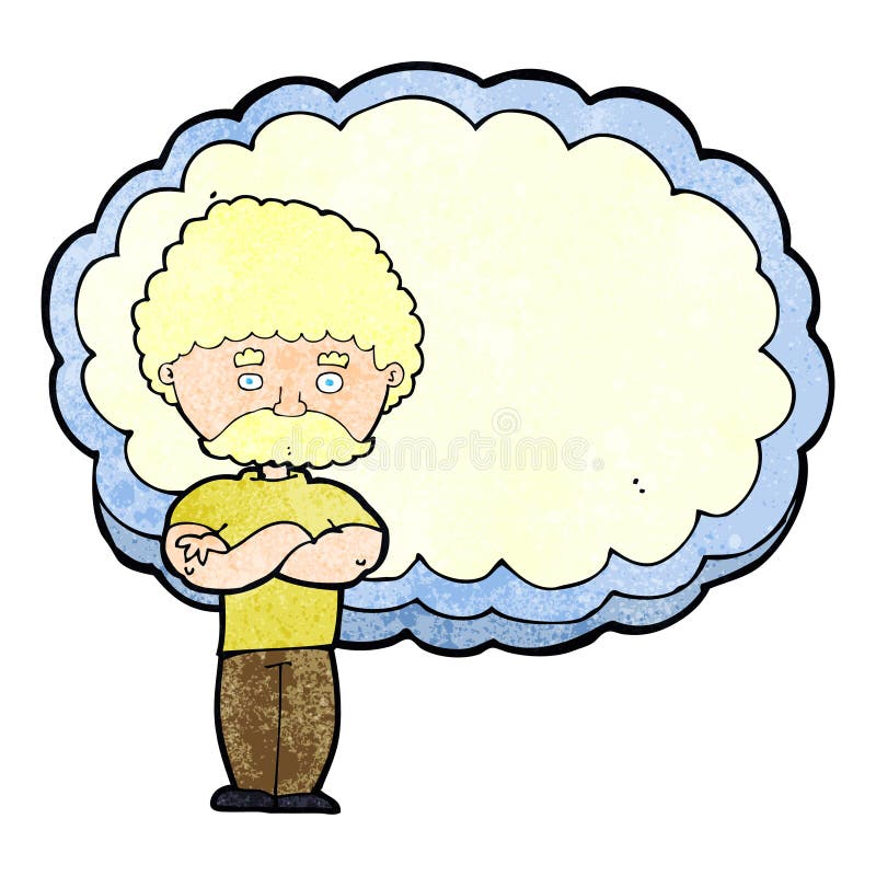 Cartoon Man with Text Space Cloud Stock Illustration - Illustration of ...