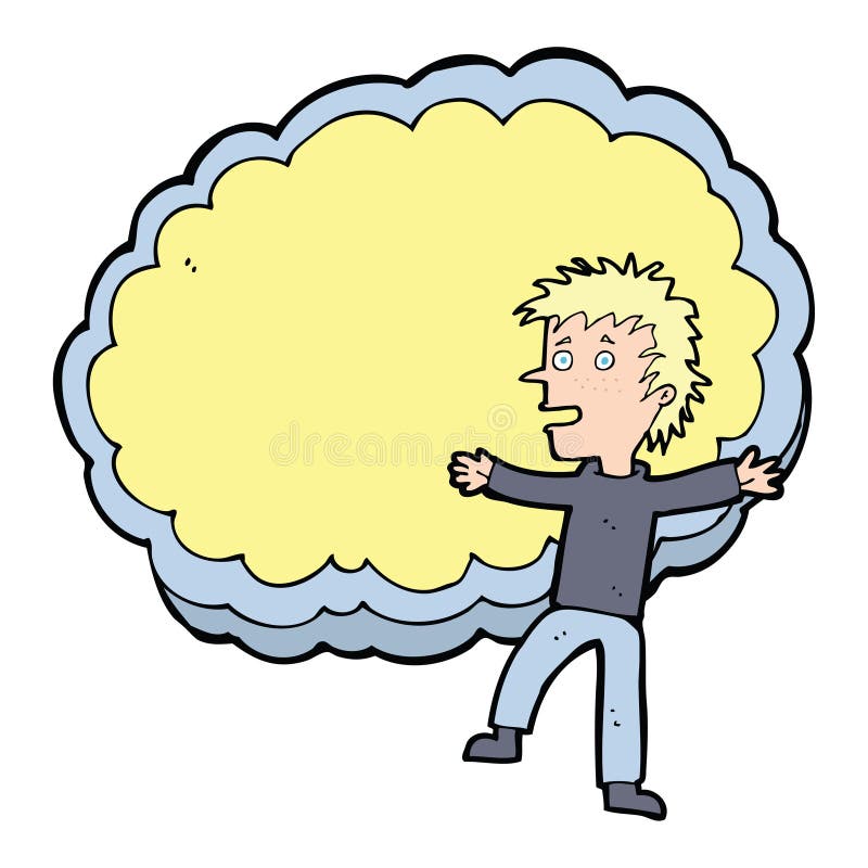 Cartoon Man with Text Space Cloud Stock Illustration - Illustration of ...
