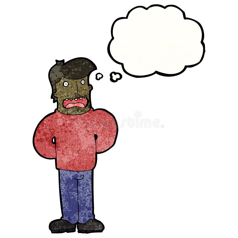 Cartoon man thinking stock vector. Illustration of balloon - 38045815