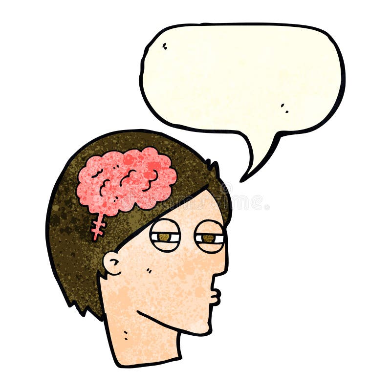 Cartoon Man Thinking Carefully with Speech Bubble Stock Illustration ...