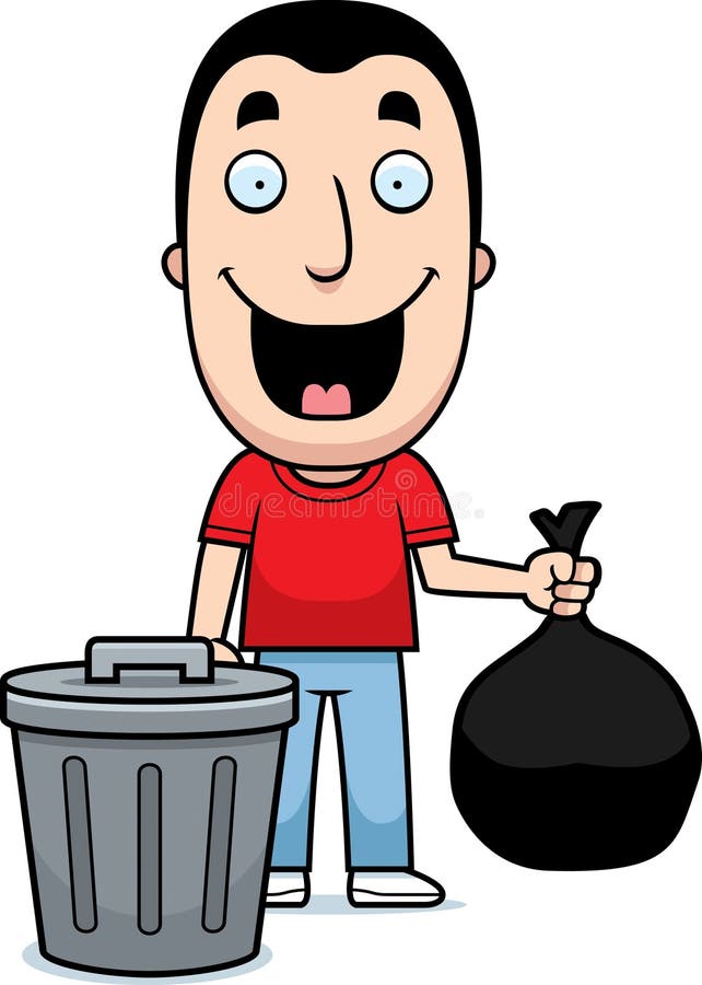 Cartoon Man Trash stock vector. Illustration of taking - 47713899