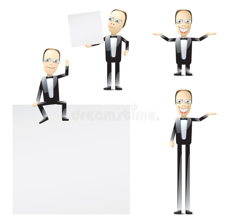 Cartoon man in tuxedo stock vector. Illustration of artistically - 7911106