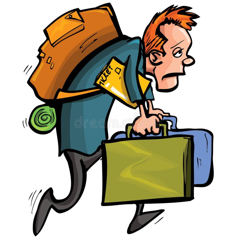 Cartoon Man is Unhappy with Travelling Stock Vector - Illustration of ...