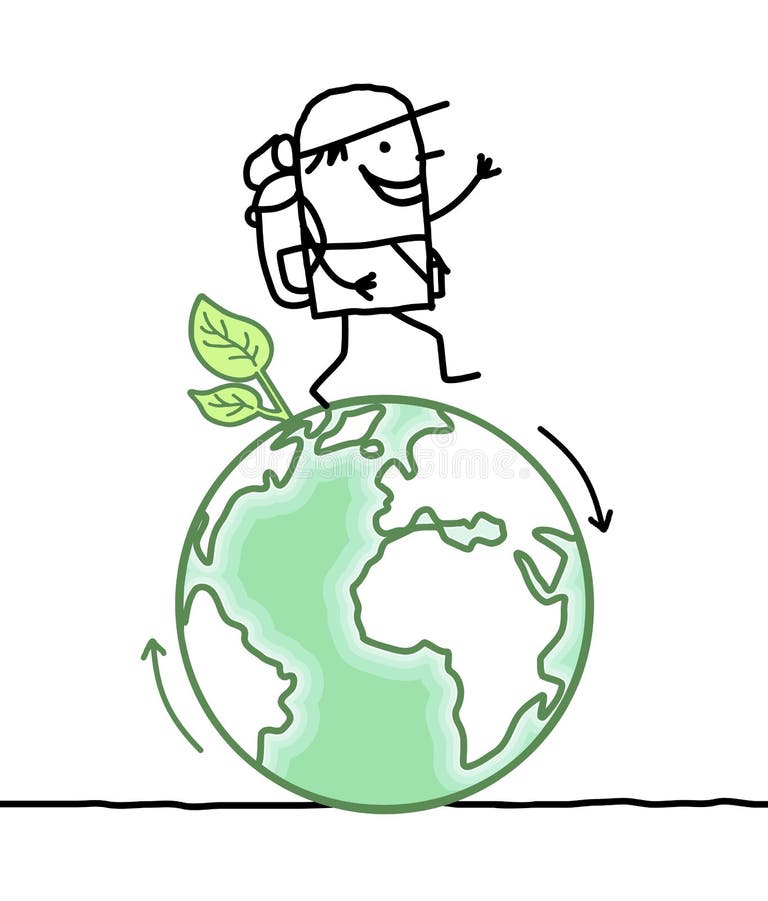 Cartoon Character Walking Earth Stock Illustrations – 456 Cartoon ...