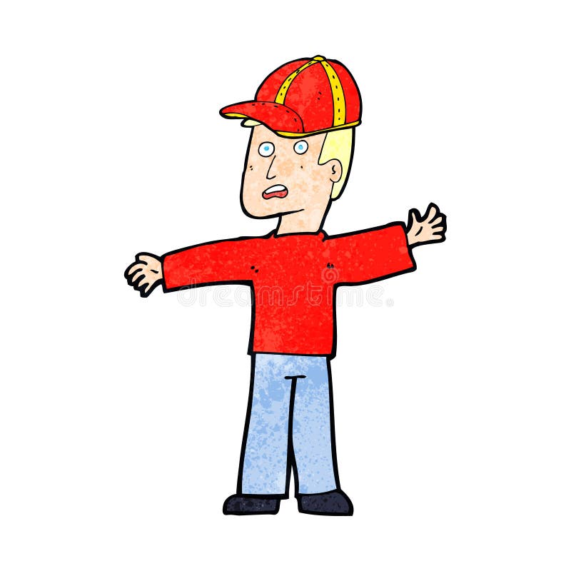 Cartoon man wearing cap stock illustration. Illustration of cartoon ...
