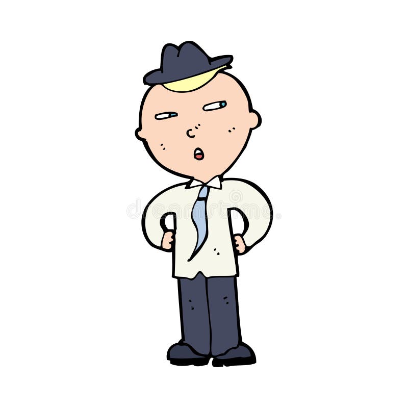 Cartoon man wearing hat stock vector. Illustration of cute - 37036705