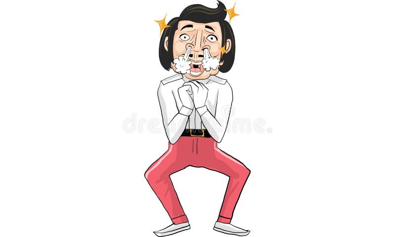 Cartoon of Man in White Suit Action Lay Down on the Floor Stock Vector ...