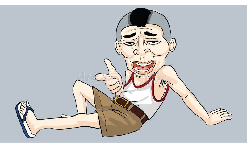 Cartoon of Man in White Suit Action Lay Down on the Floor Stock Vector ...