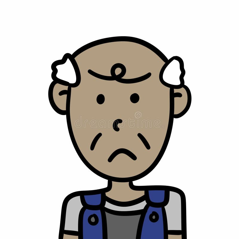 Cartoon Man with Worried Face Stock Illustration - Illustration of ...