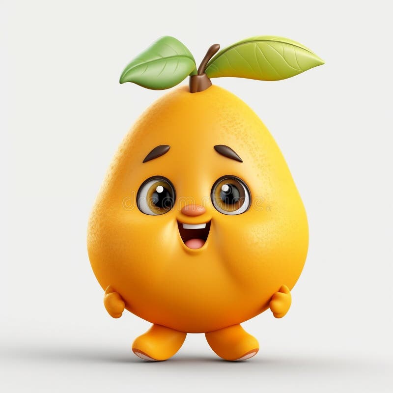 Cartoon Mango Character (Cute). Generative AI Stock Illustration ...