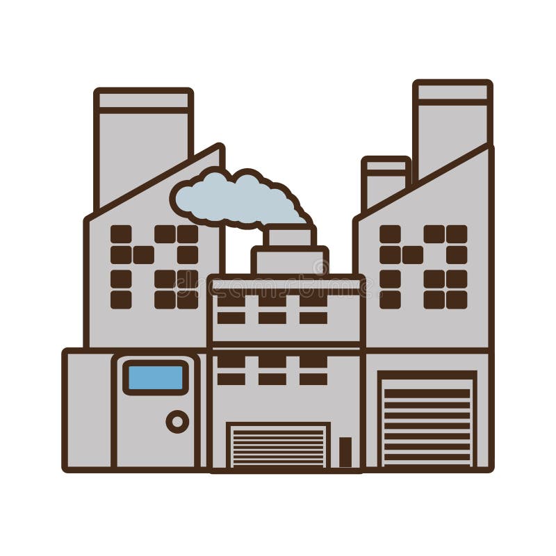 Cartoon Manufacture Building Pollution Pipes Stock Vector ...