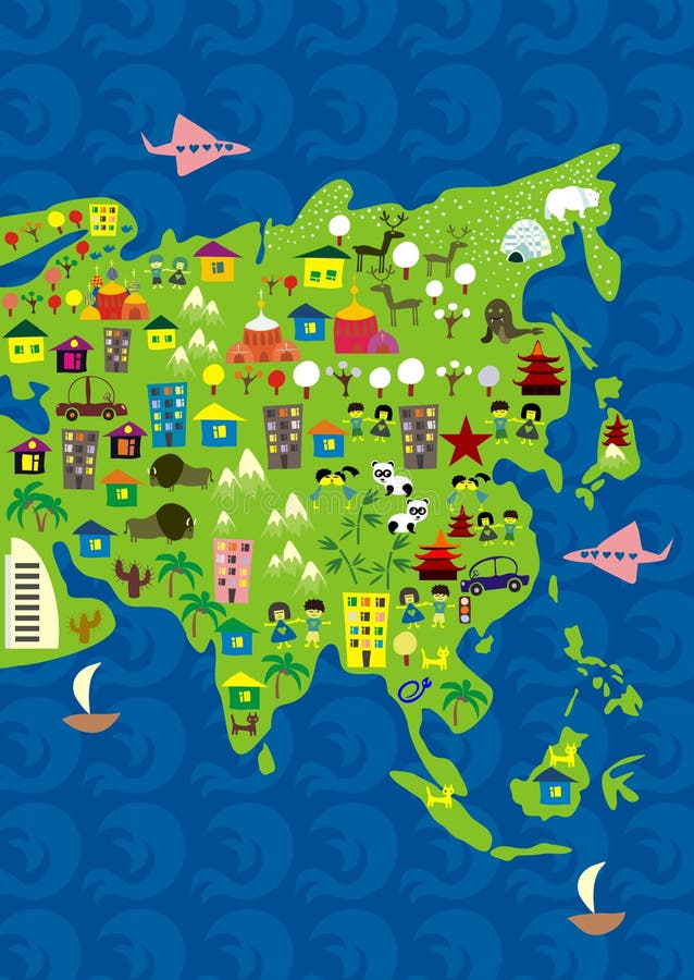 1,200+ Asia cartoon map Free Stock Photos - StockFreeImages