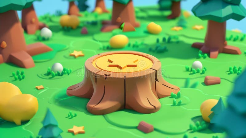 Cartoon Map UI Interface To Select Game Level on Map. Isometric Forest ...