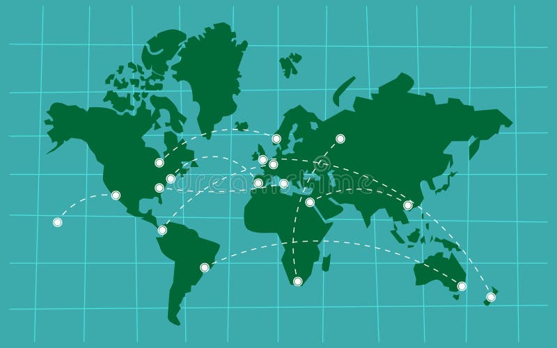 Cartoon map of the world stock illustration. Illustration of design ...