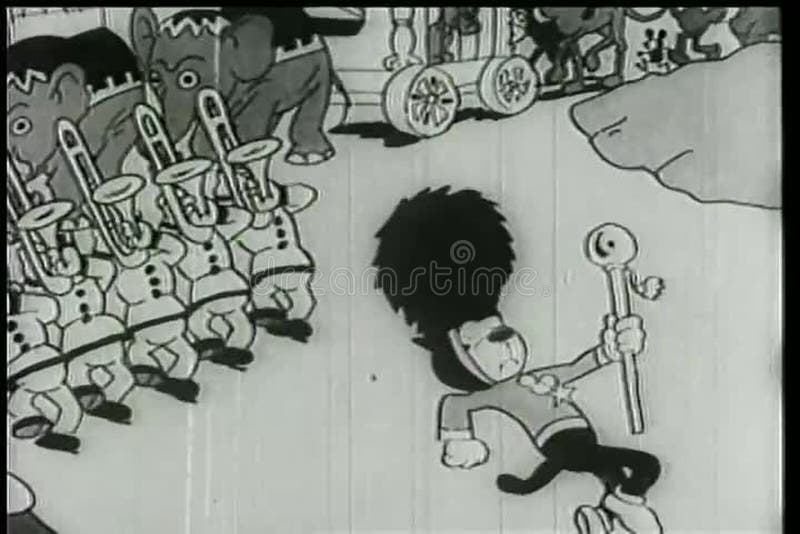 Cartoon of Marching Band Lead by Baton Twirler Stock Footage - Video of ...