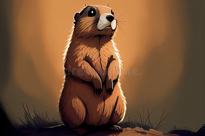 Cartoon Marmot for Happy Groundhog Day Stock Illustration ...