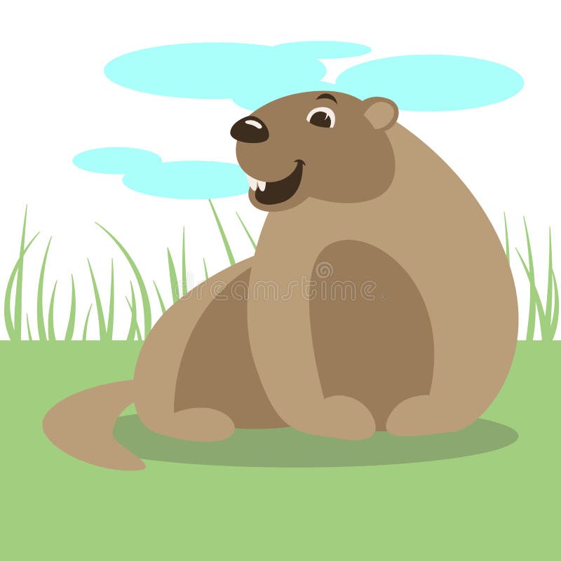 Cartoon Marmot ,vector Illustration ,flat Style, Stock Vector ...