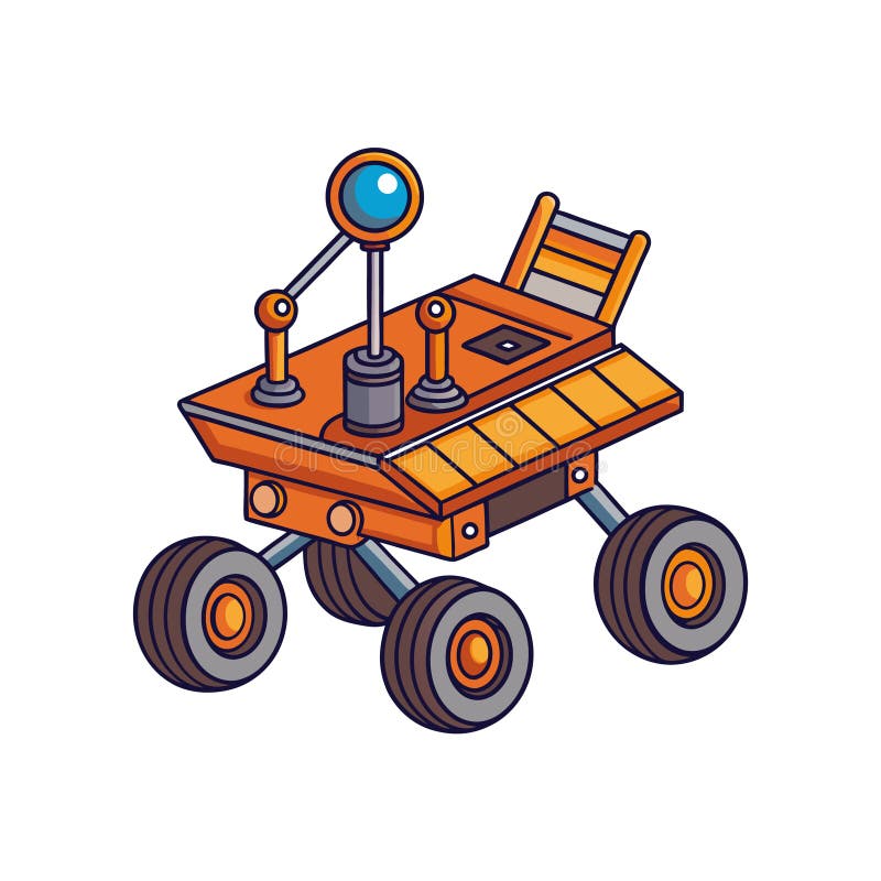 Cartoon Mars Rover Vehicle Exploring Outer Space Stock Photo ...