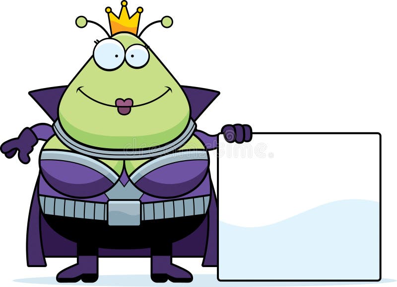 Cartoon Martian Queen Sign stock vector. Illustration of person - 47448476