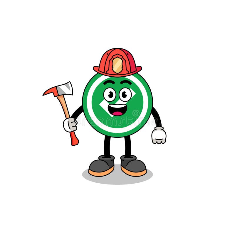 Cartoon Mascot of Check Mark Firefighter Stock Vector - Illustration of ...