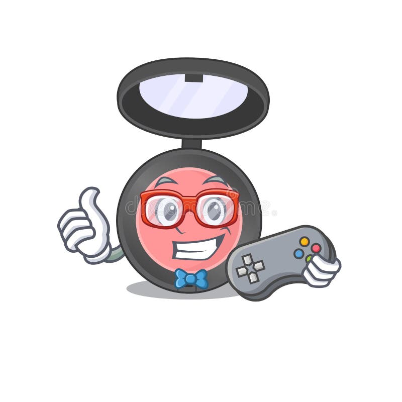 Cartoon Mascot Design of Pink Blusher Gamer Using Controller Stock ...