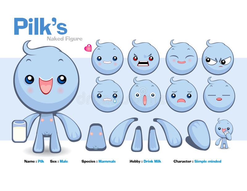 Cartoon Mascot Factory-Pilk S Stock Vector - Illustration of naked ...