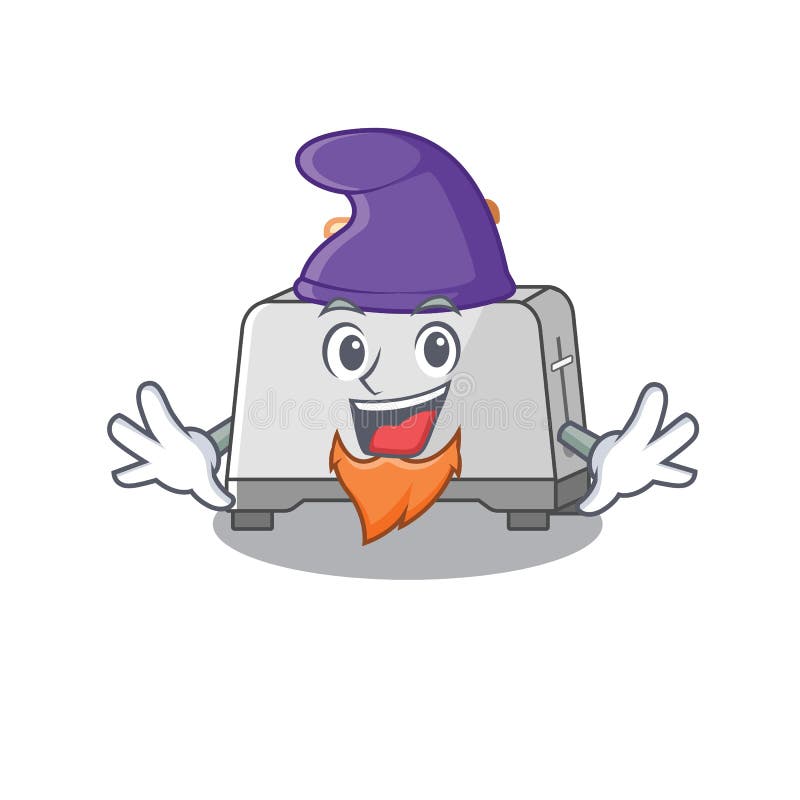 Cartoon Mascot of Funny Bread Toaster Dressed As an Elf Stock Vector ...