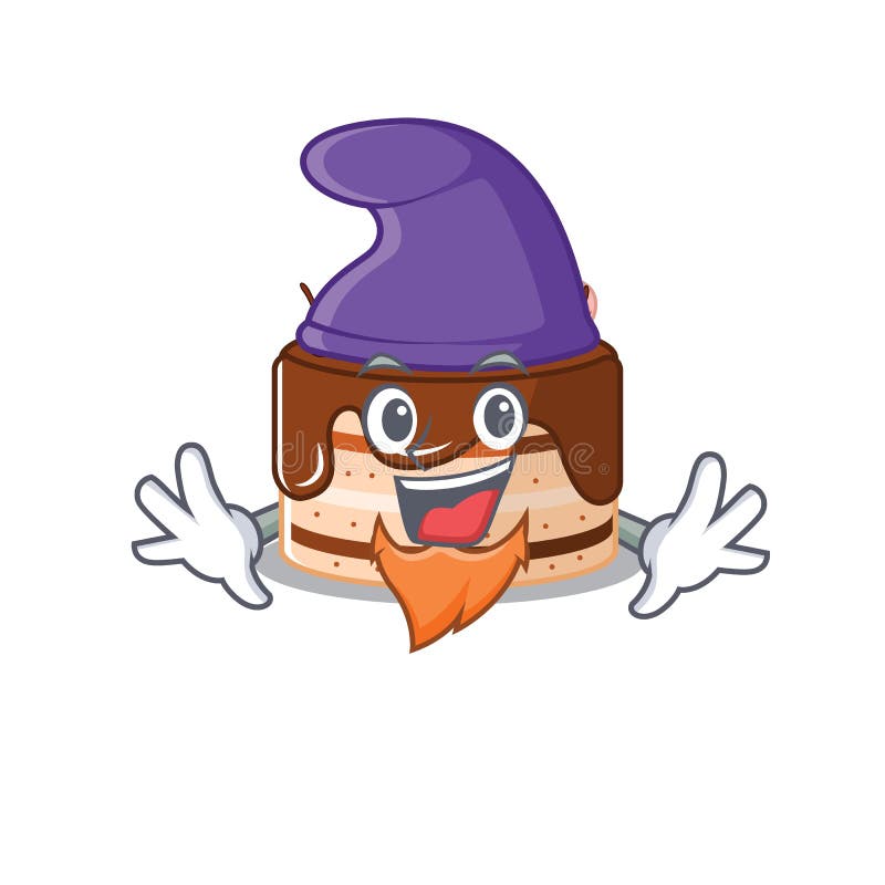 Cartoon Mascot of Funny Chocolate Cake Dressed As an Elf Stock Vector ...
