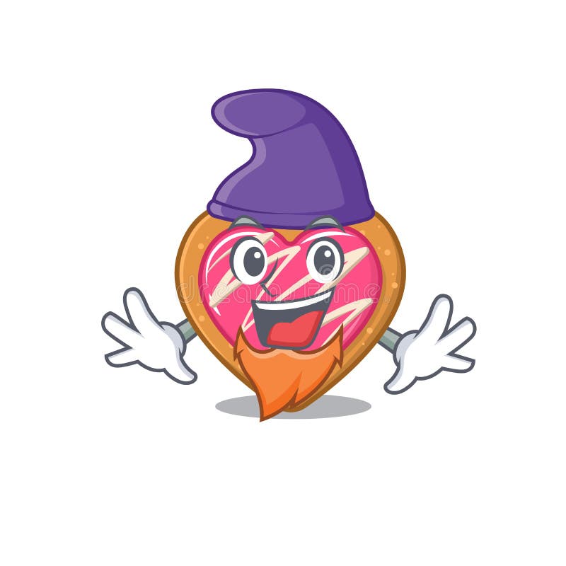 Cartoon Mascot of Funny Cookie Heart Dressed As an Elf Stock Vector ...