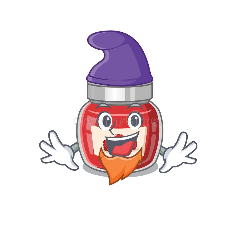 Cartoon Mascot of Funny Raspberry Jam Dressed As an Elf Stock Vector ...