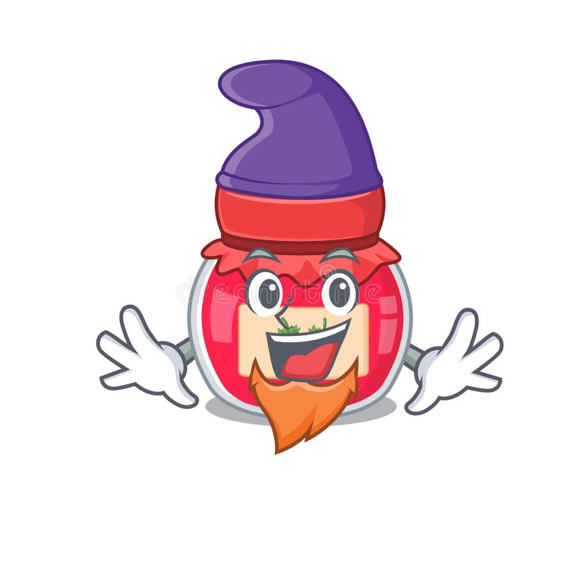 Cartoon Mascot of Funny Strawberry Jam Dressed As an Elf Stock Vector ...