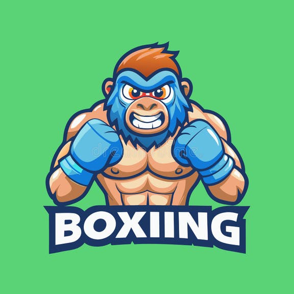 Cartoon Mascot of a Gorilla Boxer with a Determined Expression Stock Vector - Illustration of ...