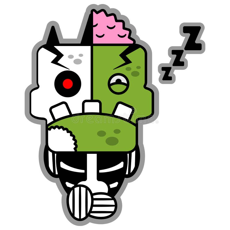 Cartoon Mascot Zombie Bone Sleeping Stock Vector - Illustration of ...