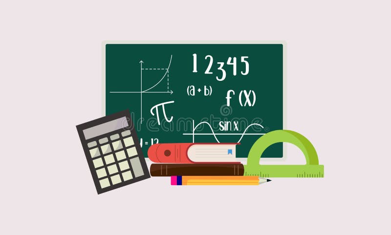 Cartoon Maths Elements Background, Education Logo Stock Illustration ...