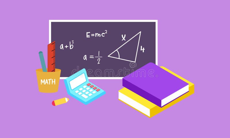 Cartoon Maths Elements Background, Education Logo Stock Illustration ...