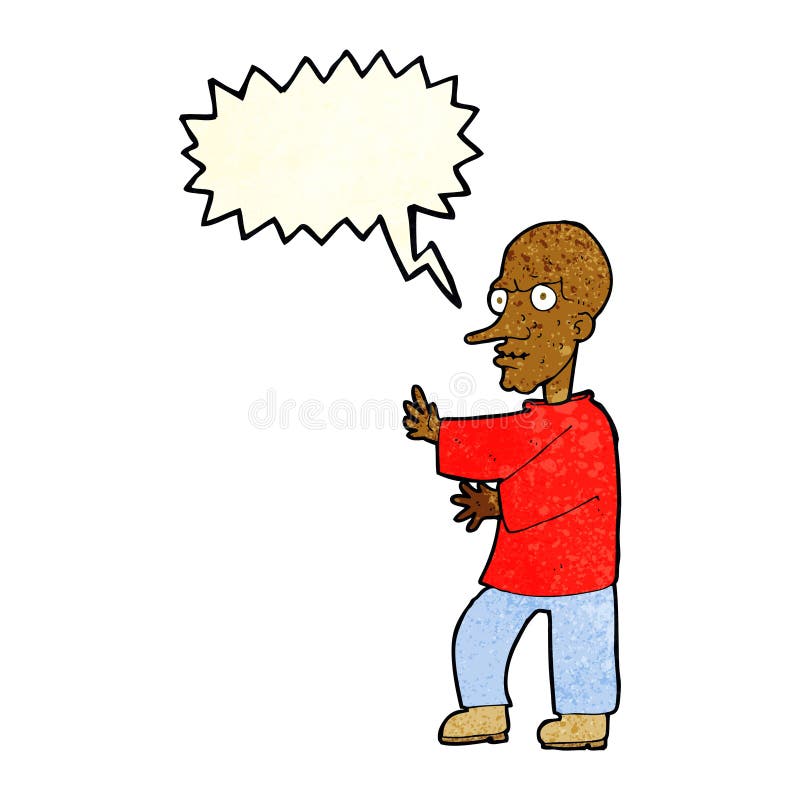 Cartoon Mean Looking Man with Speech Bubble Stock Illustration ...