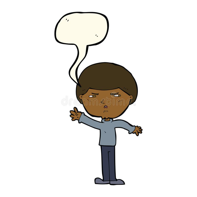 Cartoon Mean Man with Speech Bubble Stock Illustration - Illustration ...