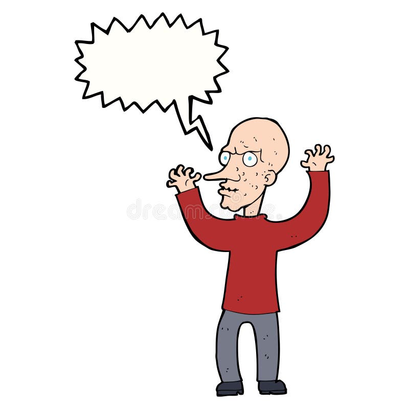 Cartoon Mean Man with Speech Bubble Stock Illustration - Illustration ...