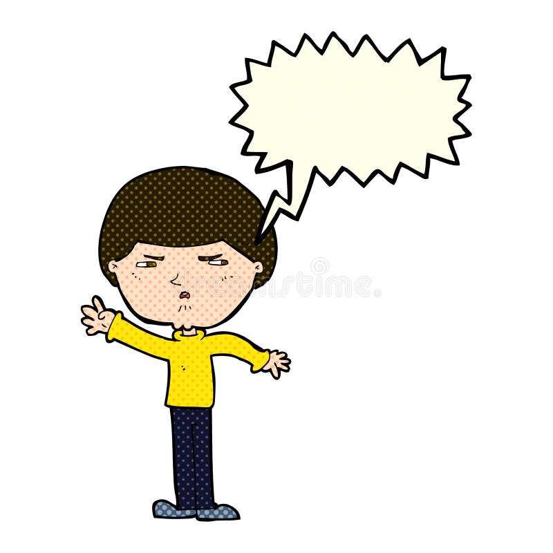 Cartoon Mean Man with Speech Bubble Stock Illustration - Illustration ...